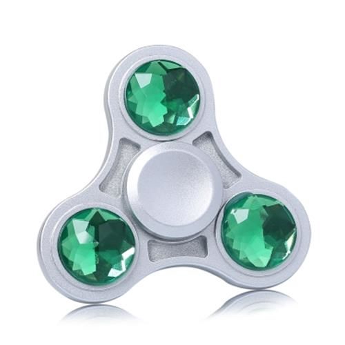 ZINC ALLOY FIDGET TOY FINGER SPINNER WITH FAUX CRYSTAL (GREEN) | Shopee ...