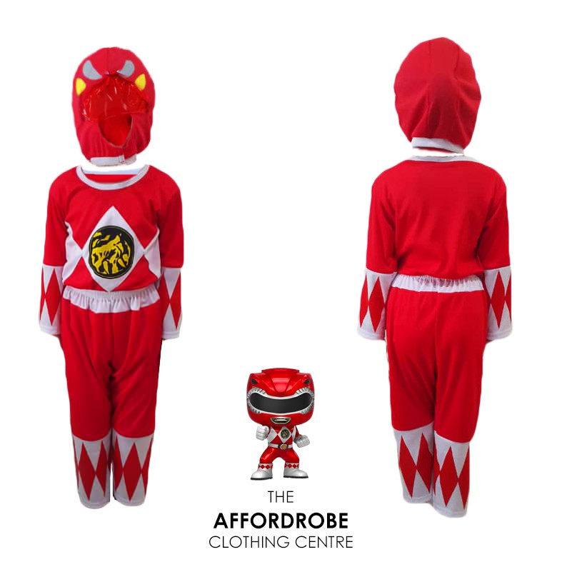 Power Ranger Kids Costume Set Outfit Shirt Pants Mask Cosplay Superhero ...