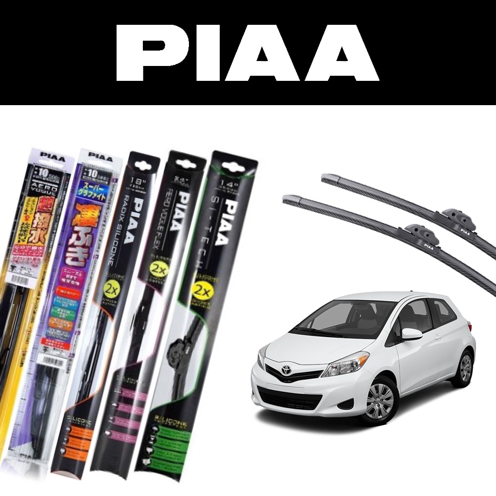 PIAA Toyota Yaris 2013-2018 Wiper Si-Tech Super Graphite Aero Vogue Flex Radix Silicone Viper ...