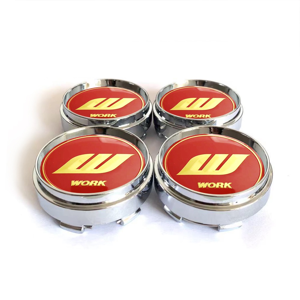 4pc 66mm WORK center caps Work EMOTION hub cover VS WORK rim cap Silver ...