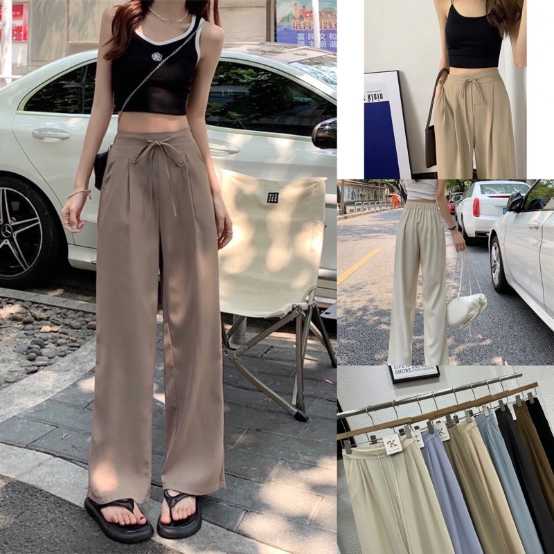 Arit.studio 129 Beautiful Fluttering Rope Waist Trousers Wide Cylinder ...