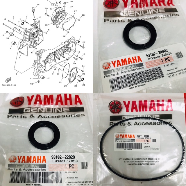 NVX 155 AEROX 155 NMAX NEW V2 CRANKSHAFT LH CRANKCASE OIL SEAL PULLY ...