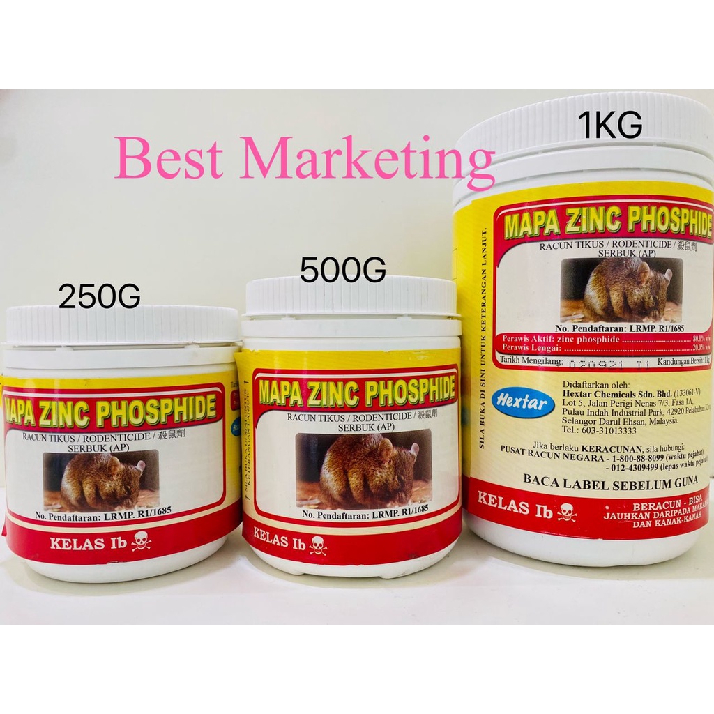 Mapa Zinc Phosphide 80% Racun Tikus Serbuk Hitam | Shopee Malaysia