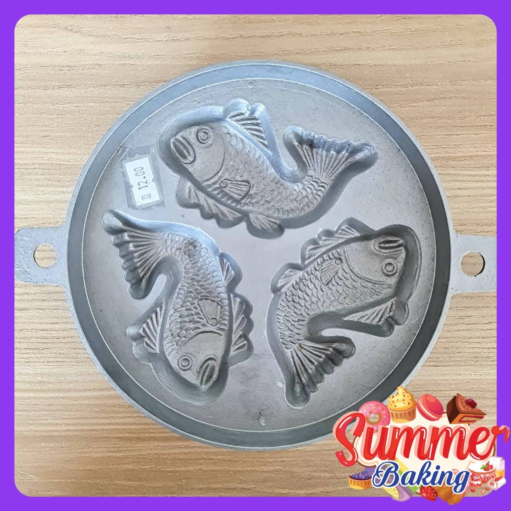 Traditional Aluminium Bahulu Mould Kuih Bahulu Acuan 马来鸡蛋糕 3 Carp Fish ...