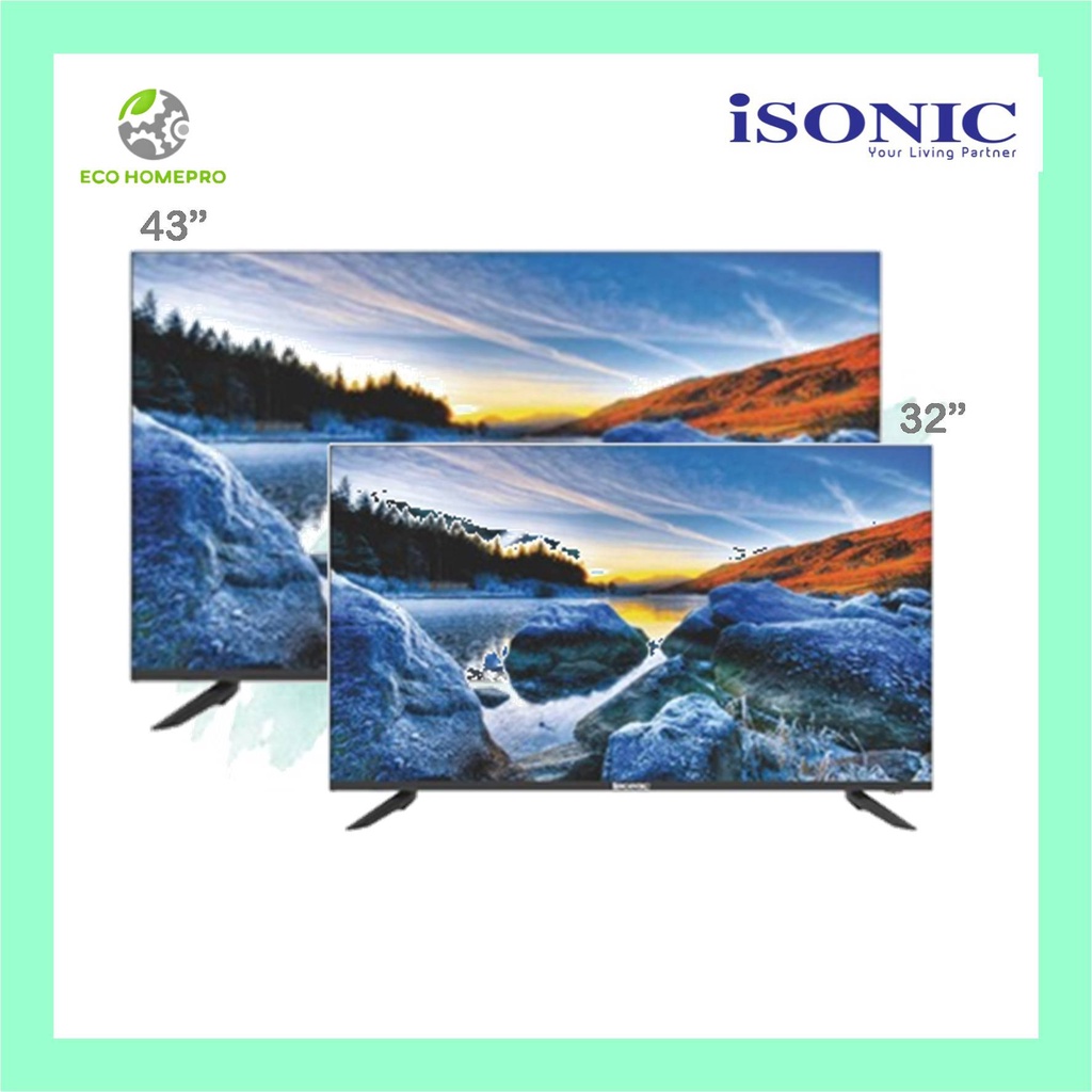 iSonic 32“ /43” Frameless Smart LED TV ICT-S3228F/ICT-S4328F | Shopee ...