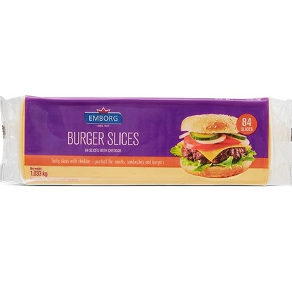 Emborg Dairylands Bega Burger Slices White Yellow 84pc. 1Kg Cheese ...