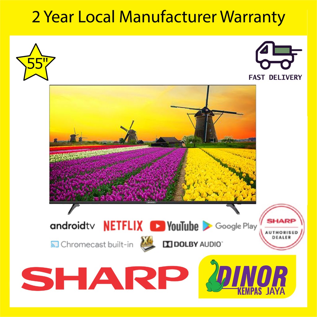 Sharp 55" HDR Ultra HD Smart TV Television 4TC-55CJ2X / 4TC55CJ2X ...