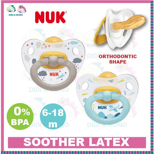 NUK Latex Soother pacifier new born to 6M+or 6 to 18M+ or 18 to 36M+ (2 Pcs/Box) Puting Hisap ...