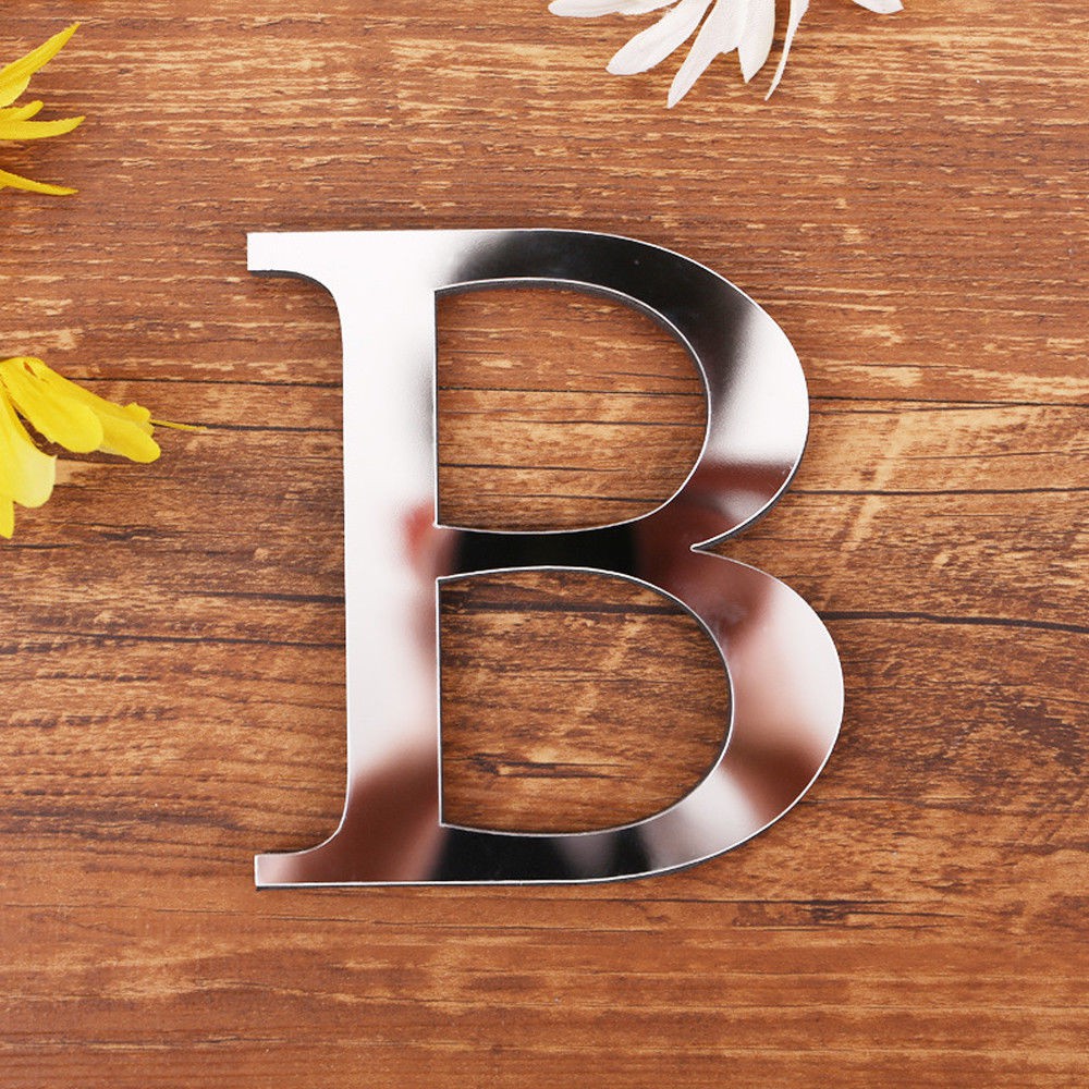 3D Mirror Wall Sticker 26 English Alphabet Letter DIY Art Home Room ...