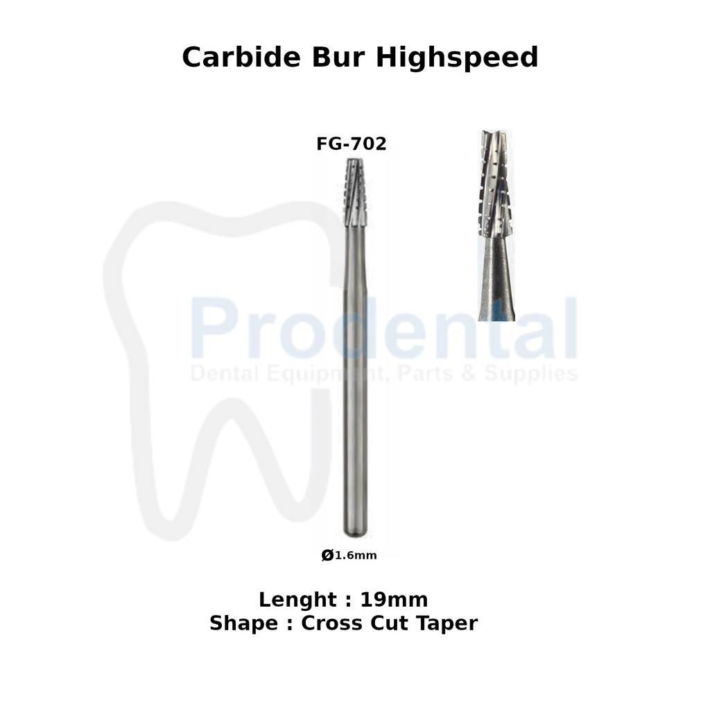 Dental bone bur FG-702 carbide tungsten cross cut taper fissure Dental ...