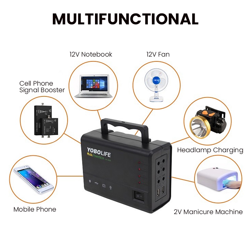 JDEX Yobolife Solar lighting system Portable Panels Charging Generator ...