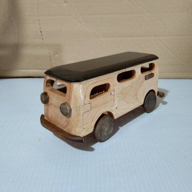 KAYU Vw BUS WOODEN VEHICLE MINIATURE - DISPLAY - JOGJA SOUVENIR ...