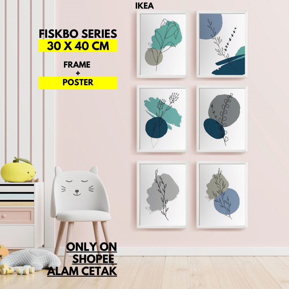 Ikea Fiskbo wall art deco 30 x 40cm including minimalist graphic alam ...