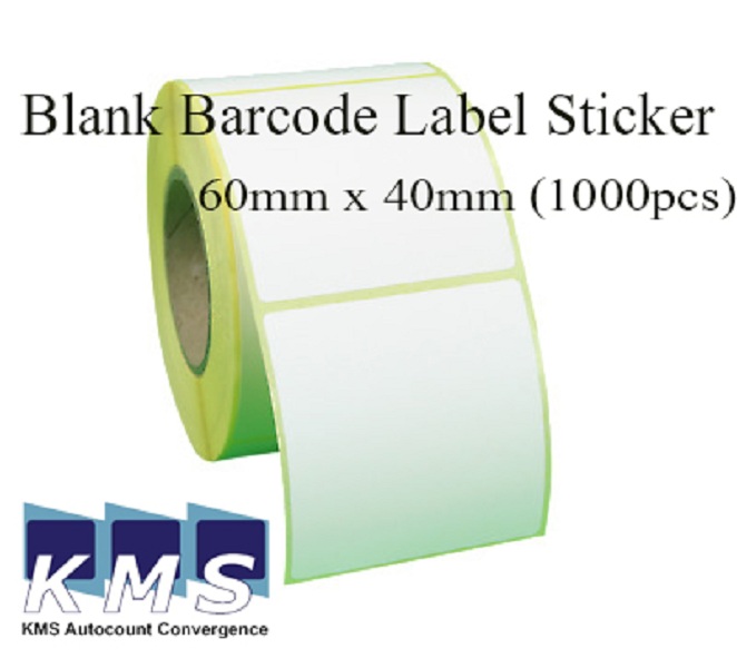 Blank Barcode Label Sticker 60mm x 40mm (1000pcs) (20rolls) | Shopee ...