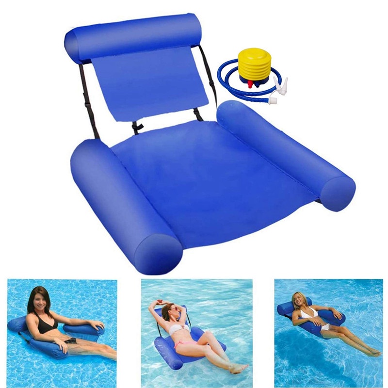 Summer Inflatable Foldable Floating Row Swimming Pool Water Hammock Air ...