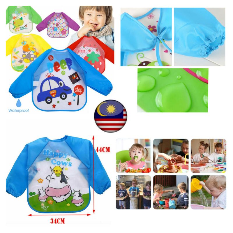 (2~5 Tahun) Apron Bib Baju Makan Kraf Mengecat Melukis Bayi Budak Kanak ...