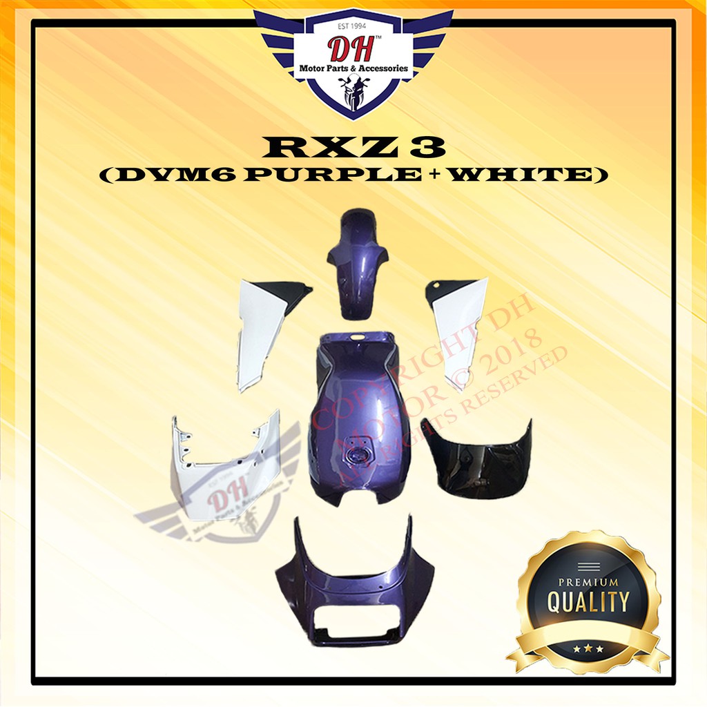 RXZ 3 MILINEUM COVER SET YAMAHA MILI BOSH (DVM6 PURPLE + WHITE ...