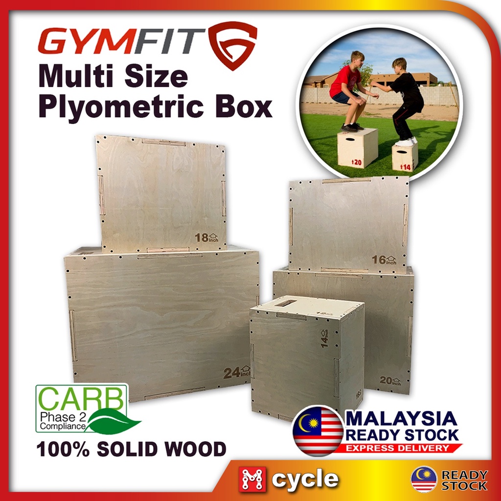 Gymfit 3 in 1 Plyometric Box Indoor Fitness Exercise Gymnastics Wood ...
