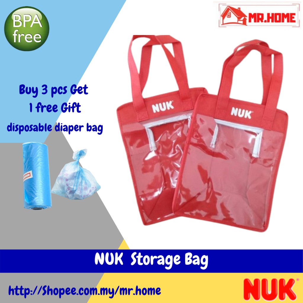 NUK Bag | Beg Barang Baby , Isi Botol Susu | Woven Bag with Zip ...