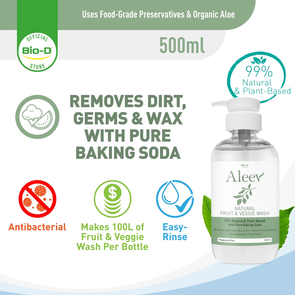 Bio-D Aleev Natural Fruit & Veggie Wash (500ml) | Shopee Malaysia