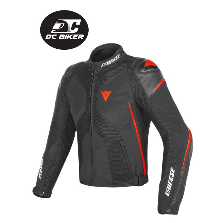 Dainese Super Rider Black / Black / Red Fluo D Dry Jacket (Authorized ...