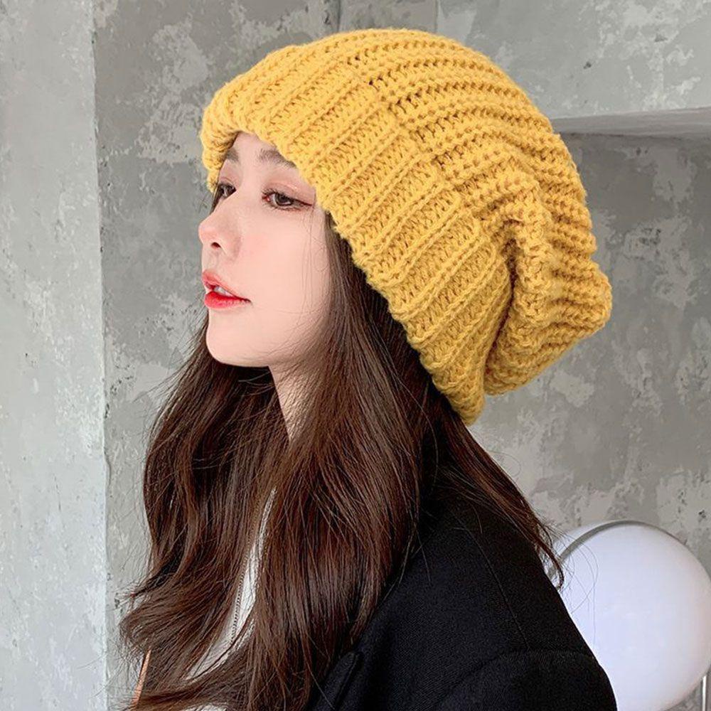 OKDSHOP Knitted Beanies High Quality Ladies Casual Cap Solid Cute ...