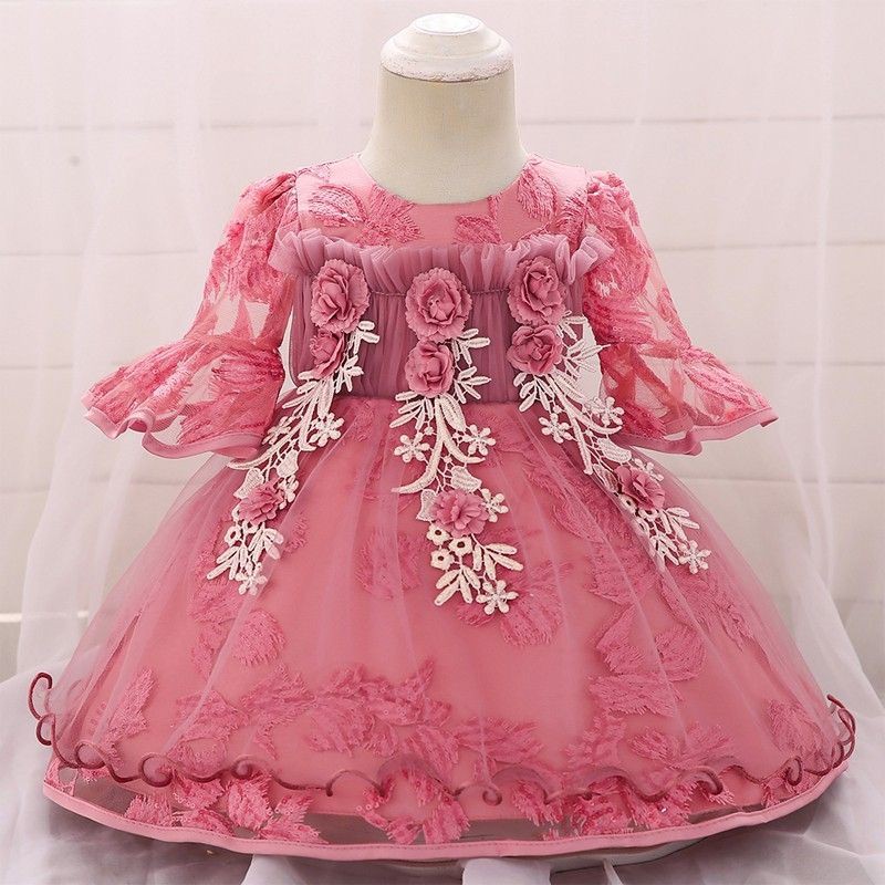 Gaun Baju Baby Perempuan Cantik Kids Girl Gown Baju Raya Gaun Kembang ...