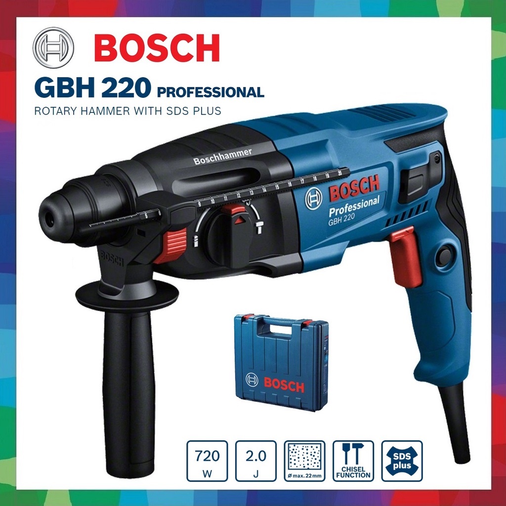 BOSCH GBH 220 720W Rotary Hammer Impact Drill with SDS plus WITH EXTRA ...