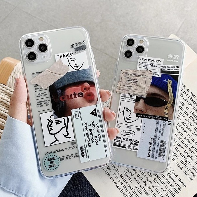 Ins Boy Label Phone Case for IPhone 12 Mini 11 Pro Max Xs Max XR 6 6S 8 ...