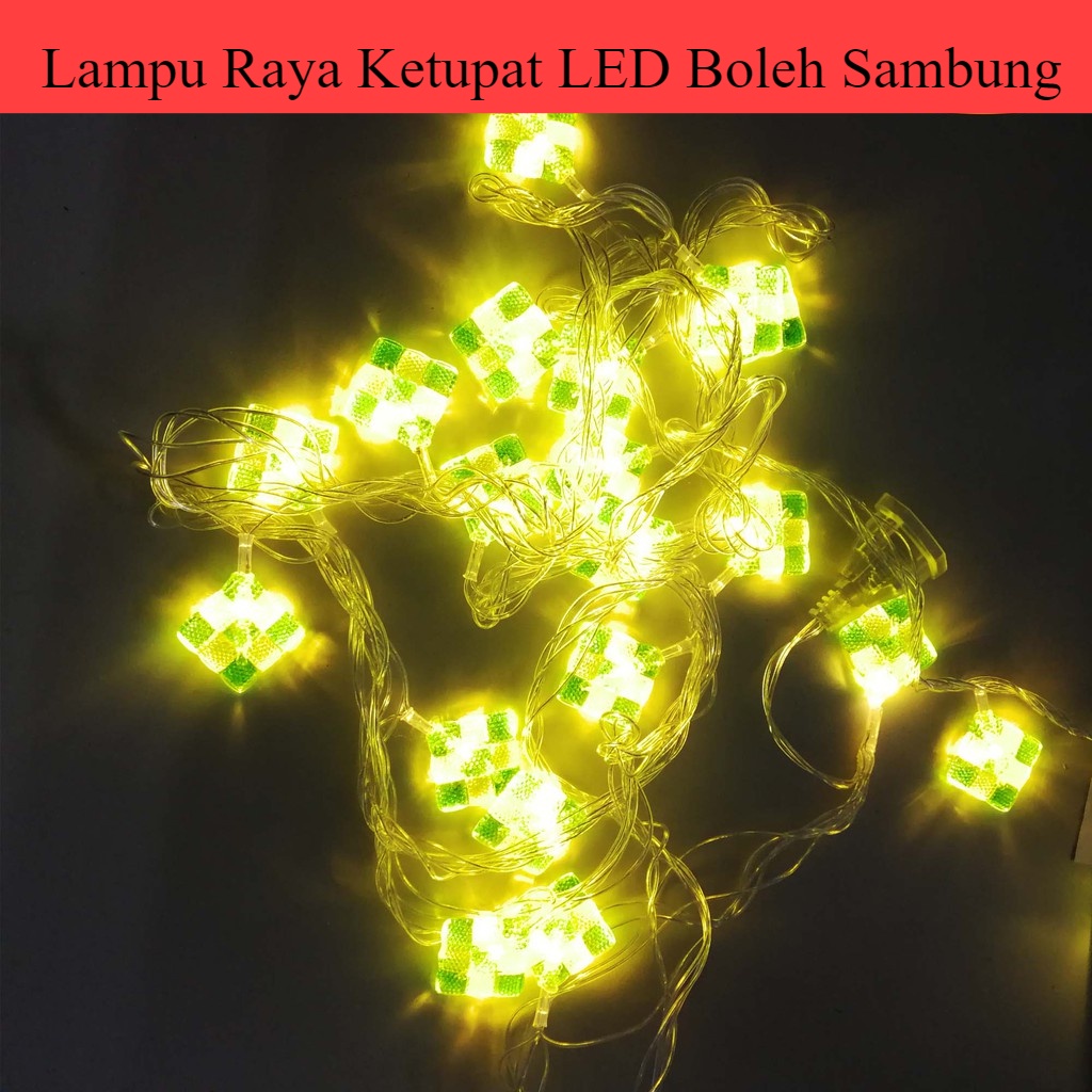 Lampu Raya Ketupat Besar LED Boleh Sambung 4.5M 20L Lampu Lip Lap ...
