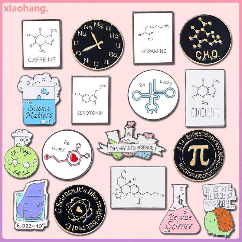 Science Molecule Lapel Brooch Pins Chemistry Experiment Potion Enamel ...