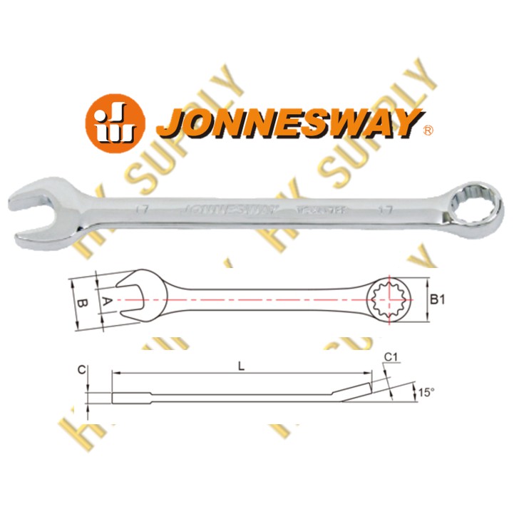 JONNESWAY COMBINATION WRENCH - LONG PATTERN TYPE | Shopee Malaysia