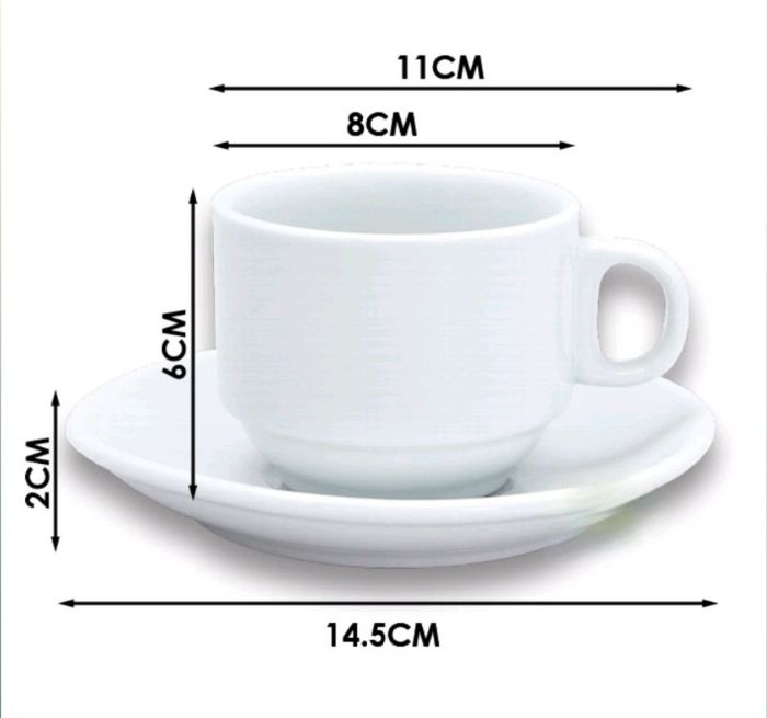 Cawan Putih Kopi Teh White Ceramic Hotel Quality Coffee Cup Saucer Mug ...