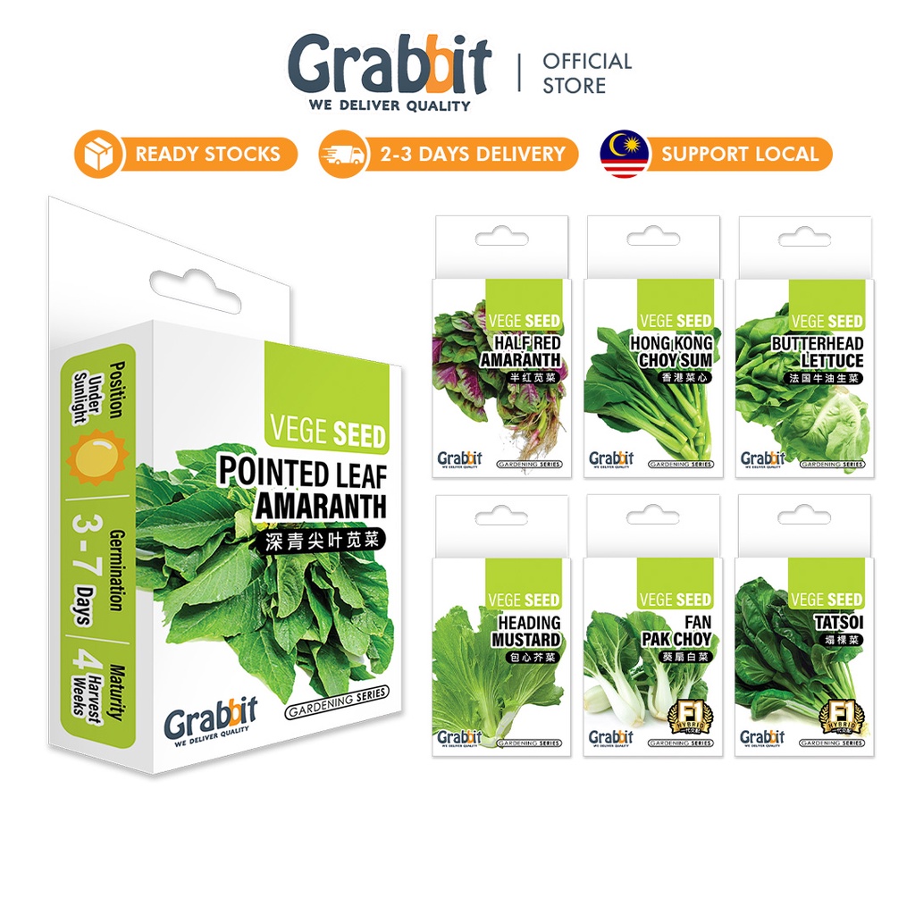 Grabbit Vegetable Seeds - Kangkung / Kailan / Bayam / Sawi / Salad ...