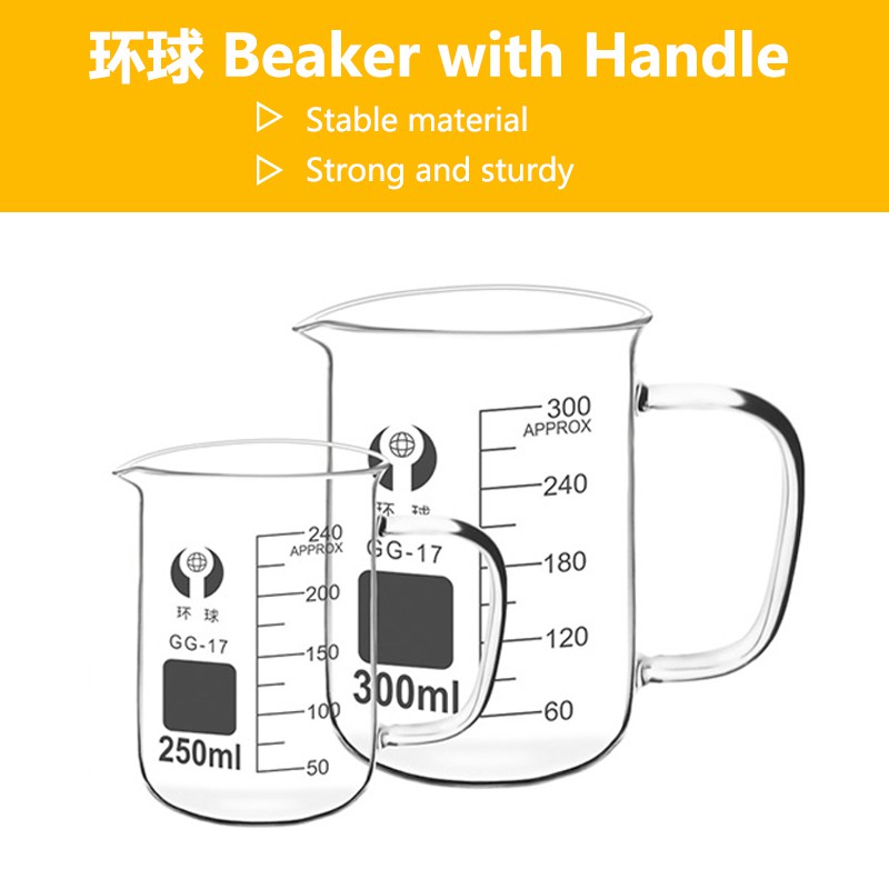 Glass Beaker with Handle 50-1000ml Borosilicate Glass Graduated Beaker ...