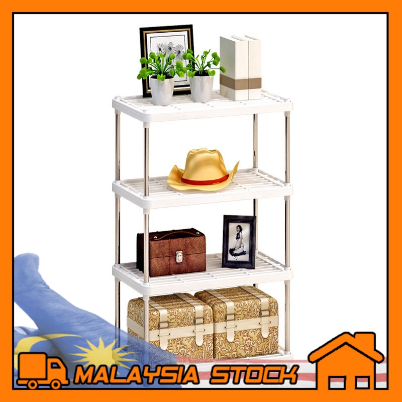 Living Room Kitchen Bathroom Storage Rack - White (4 Layer) | Rak ...