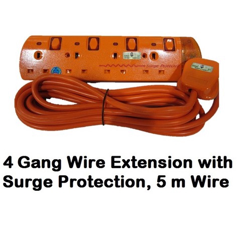 MYHOM 4-GANG SOCKET OUTLET WITH SURGE PROTECTOR (5 METER WIRE) | Shopee ...