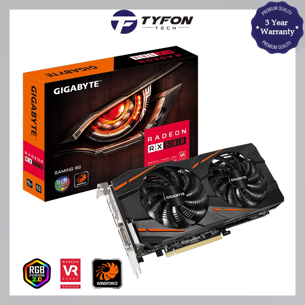GIGABYTE RADEON RX580 Gaming 8GB DDR5 256-bit Graphic Card GV ...