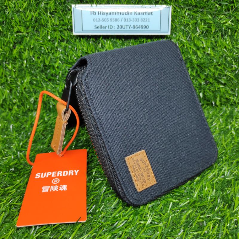 Original 💯 Dijamin | Superdry Classic Fabric Zip Wallet Dompet Beg Duit ...
