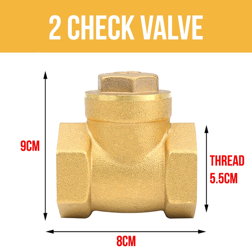 BRASS SWING CHECK VALVE 1" INCH Brass Foot Valve Spring Check Valve Non ...