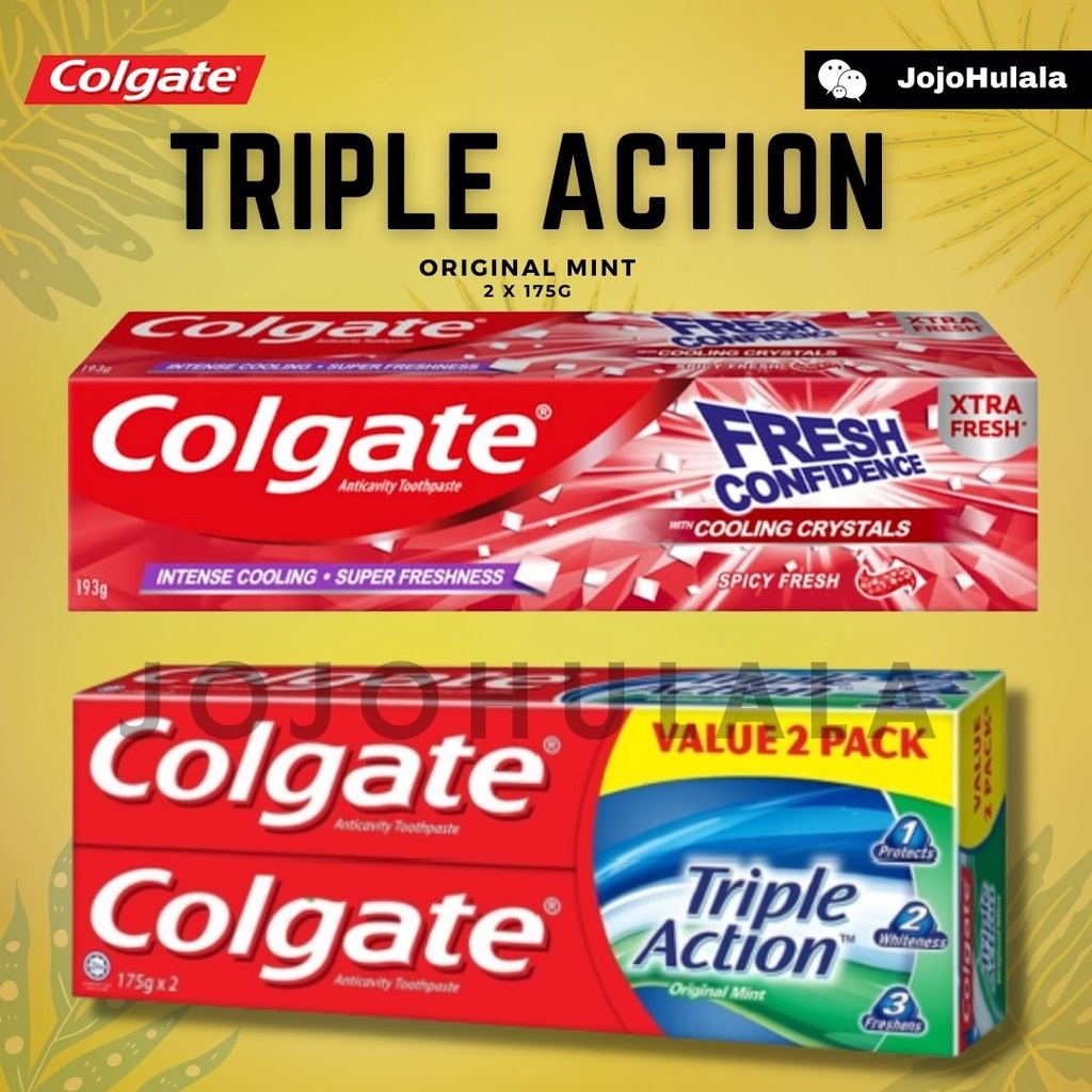 Colgate Toothpaste Triple Action 2x175g 5x20g Fresh Confidence 193g ...