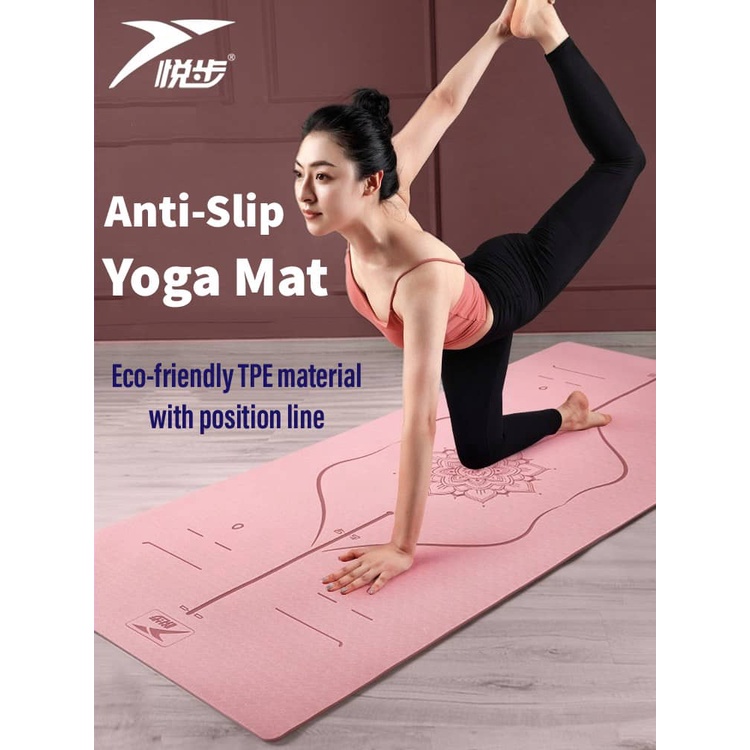 (Ready Stock) 68CM & 80CM TPE Yoga Mat Eco-friendly Non toxic Non-Slip ...