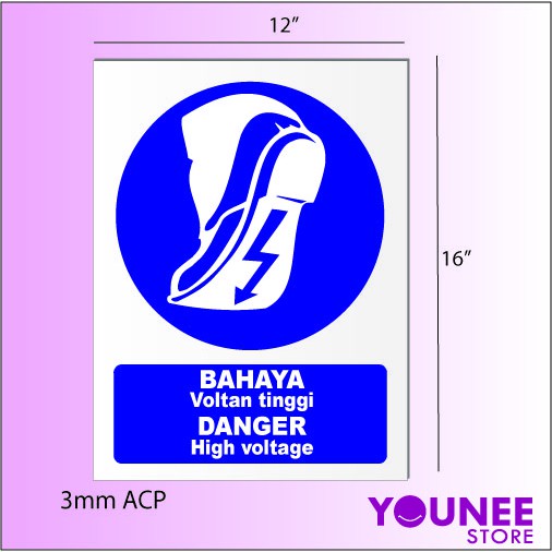 Bahaya voltan tinggi / DANGER high voltage sign / INDUSTRIAL SAFETY ...