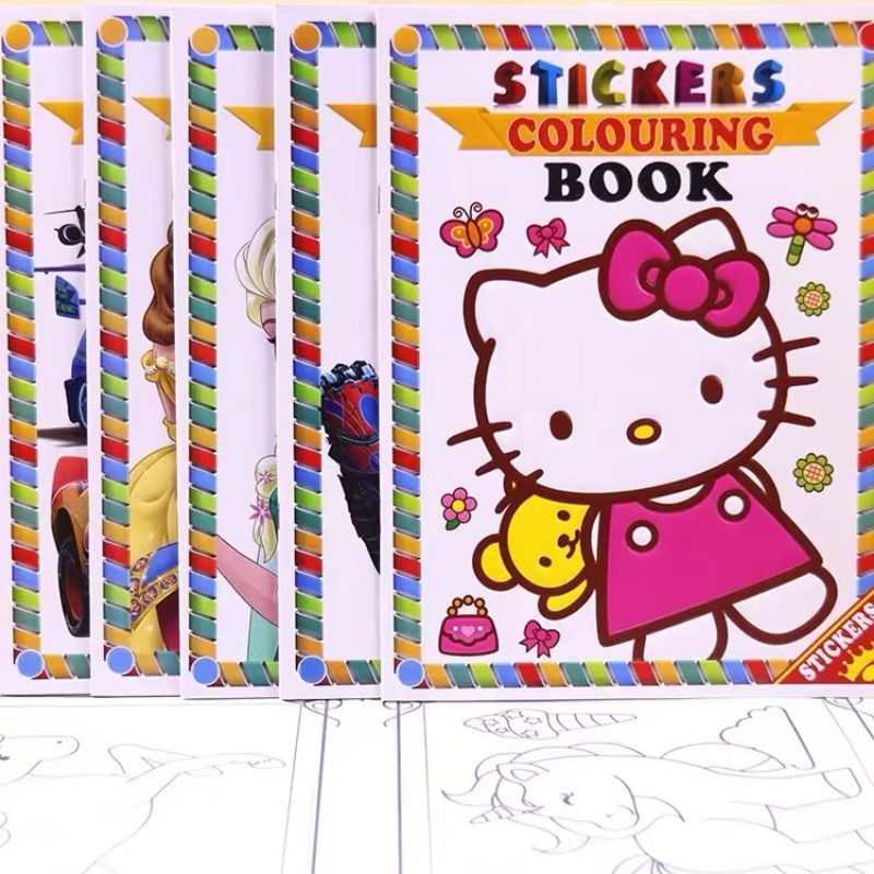 [Ready Stock]A4 Large Cartoon Coloring Book 3D Embossed Cover Child ...