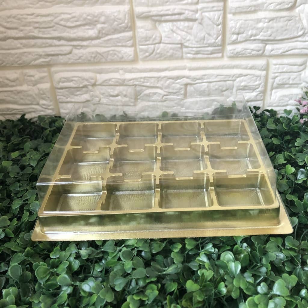 MOONCAKE CASE TRAY WITH COVER(S) GOLD GB-23# MOCHI PACKAGING# 12 CAVITY ...