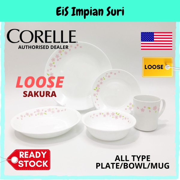 Corelle Loose Sakura (Dinner/Luncheon/Bread/Serving Plate/Noodle/Soup ...