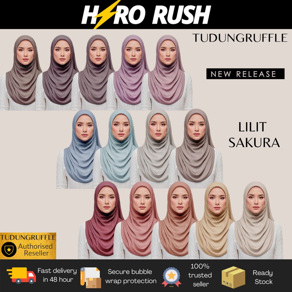 Tudung Ruffle - Lilit Sakura Collection (Improvised Version) | Shopee ...