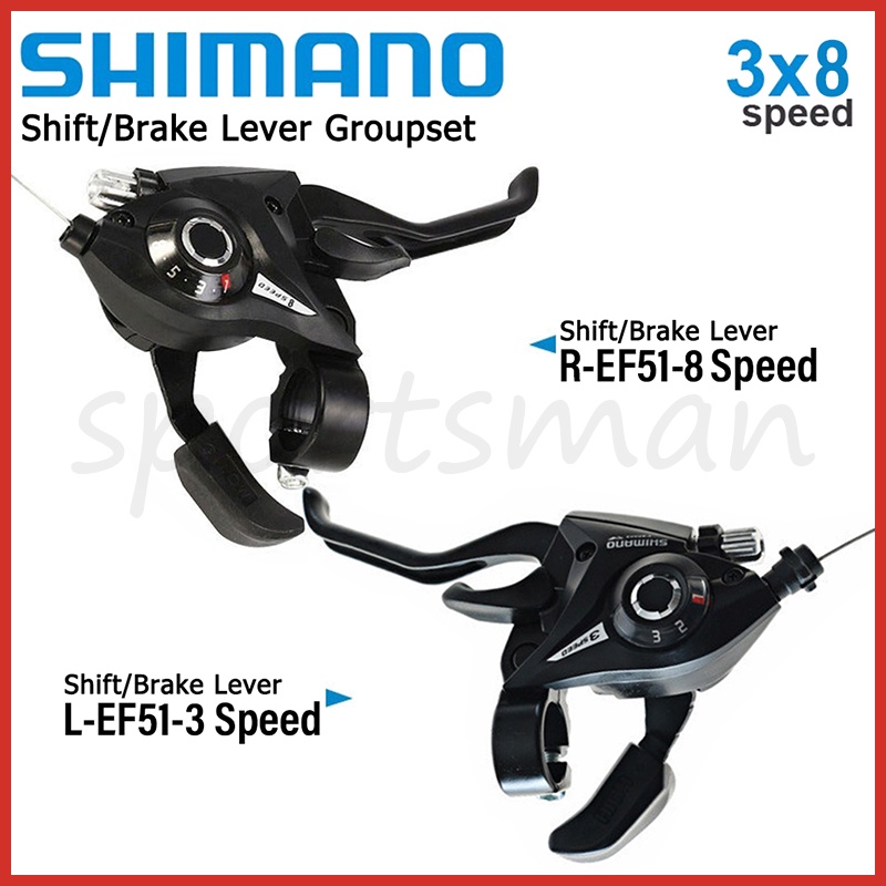 Shimano 1Pair ST-EF51 3x7/8/21/24 Speed Shifter MTB Bicycle Bike Brake Lever Shifter Set (Can be ...