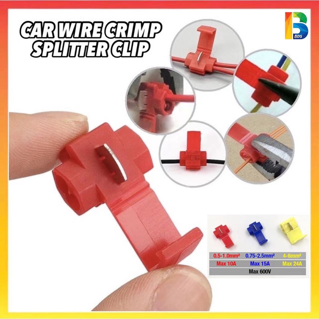 CAR WIRE CRIMP SPLITTER CLIP Scotch Lock Quick Splice Terminal Lock ...