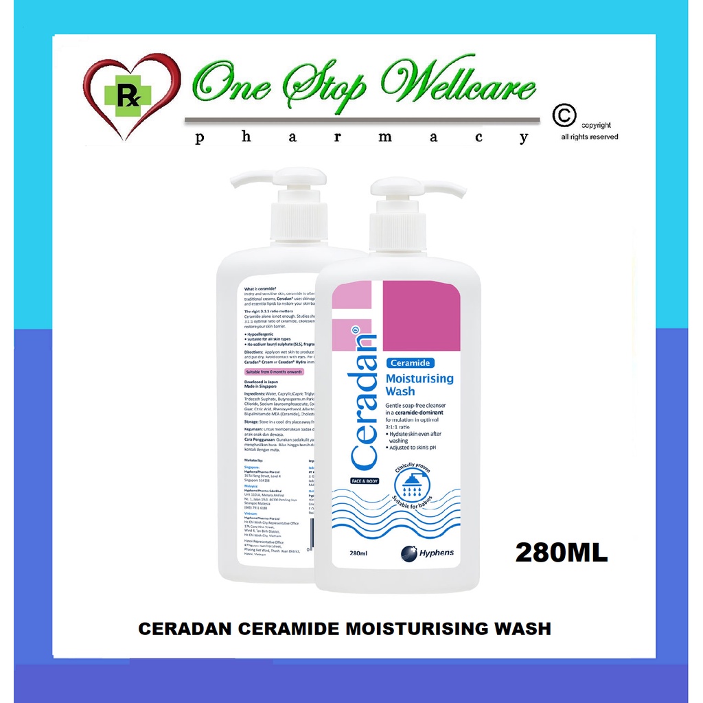CERADAN CERAMIDE MOISTURISING WASH 280ML (EXP: 09/2026) | Shopee Malaysia
